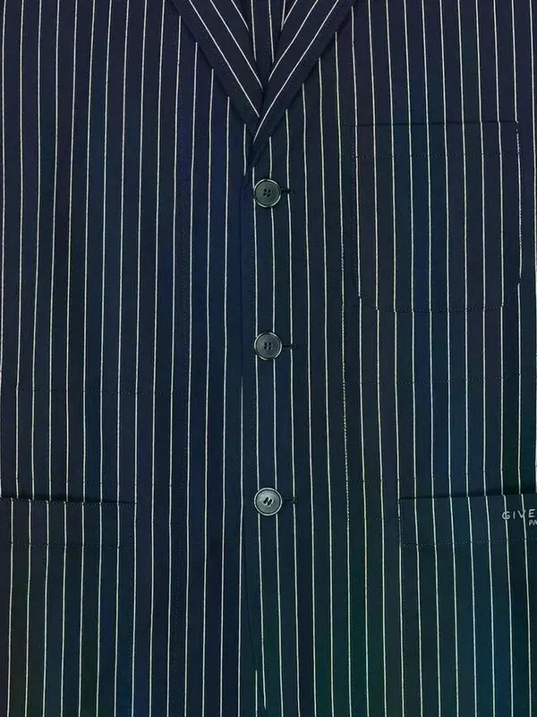 Givenchy Single-breasted Deconstructed Striped Jacket In Cotton
