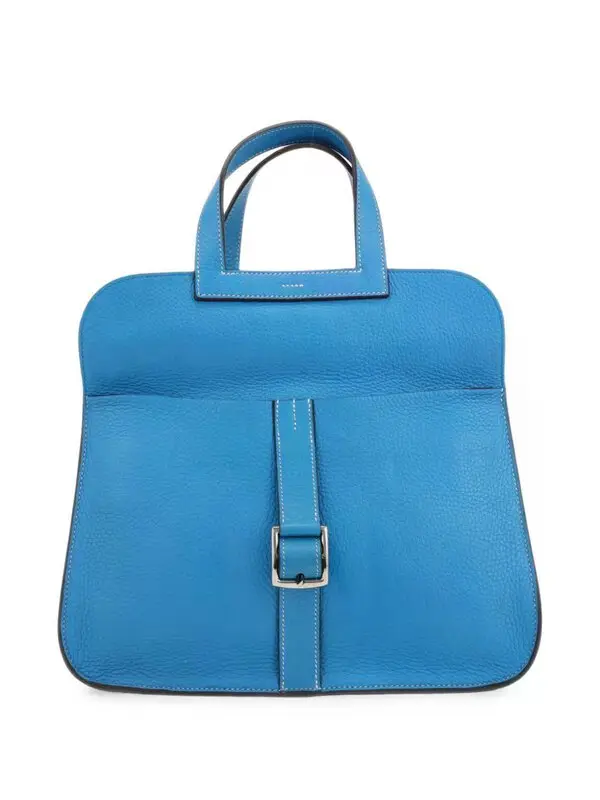 Hermès Halzan Buckled Two-way Handbag - Blue