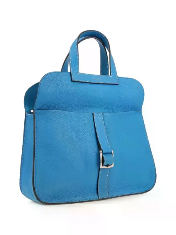 Hermès Halzan Buckled Two-way Handbag - Blue