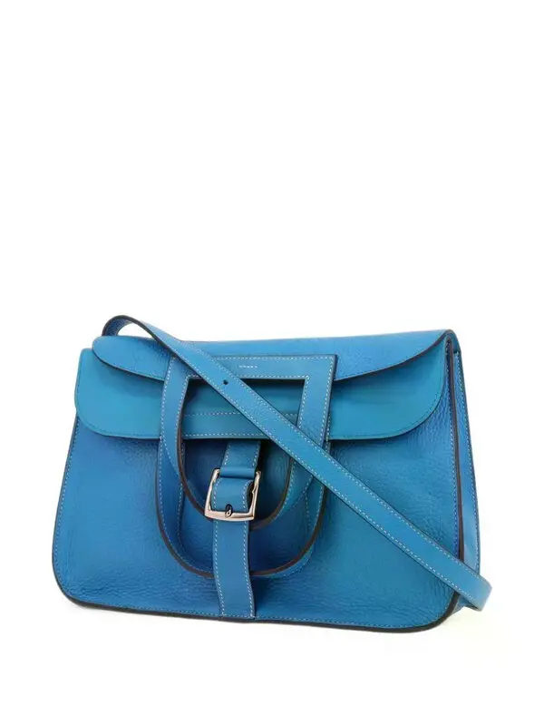 Hermès Halzan Buckled Two-way Handbag - Blue