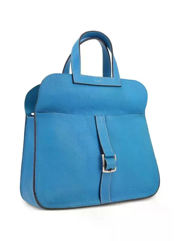 Hermès Halzan Buckled Two-way Handbag - Blue