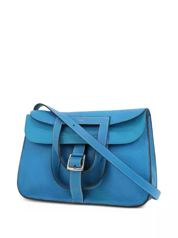 Hermès Halzan Buckled Two-way Handbag - Blue