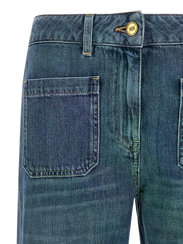 Elisabetta Franchi Logo-embroidered Patch-pocket Denim Jeans