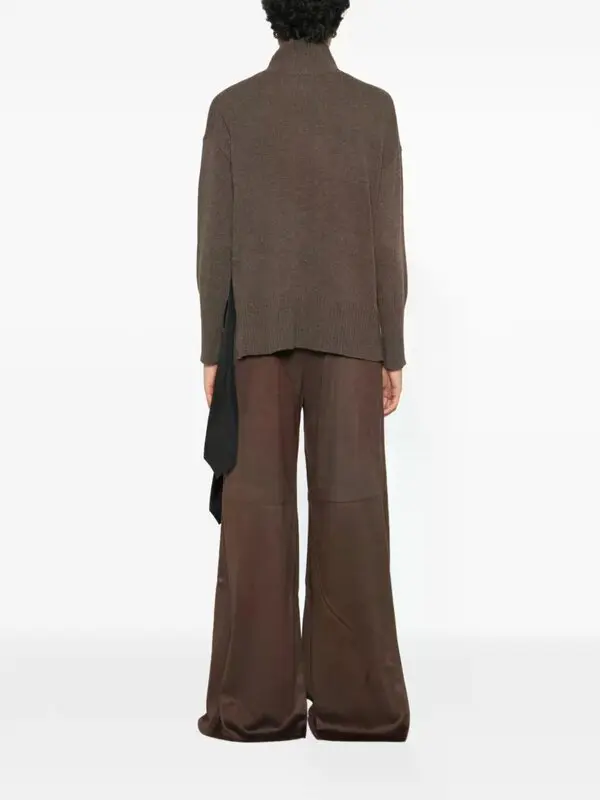 Marella Pietra Side-tie High-neck Sweater - Brown