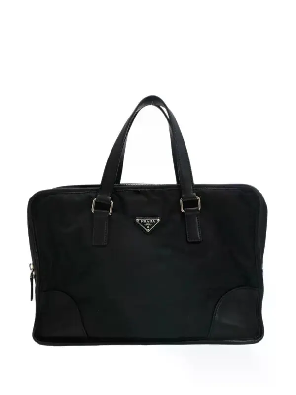 Prada Enameled Metal Triangle Briefcase