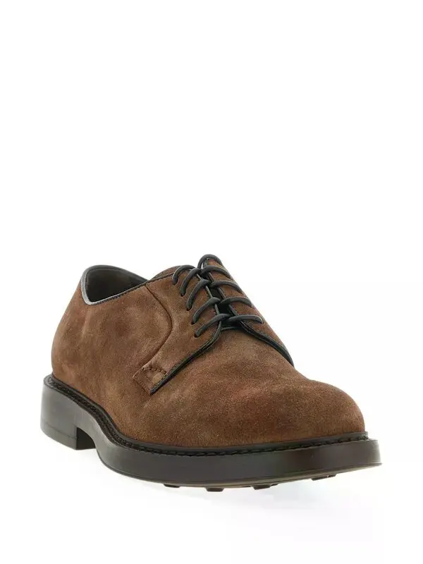 DOUCAL'S Suede Round-toe Derby Shoes