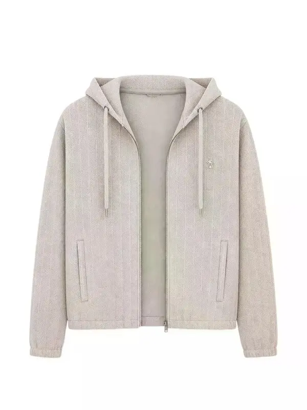 TOMBOLINI Herringbone-knit Zip-up Tracksuit - Neutrals