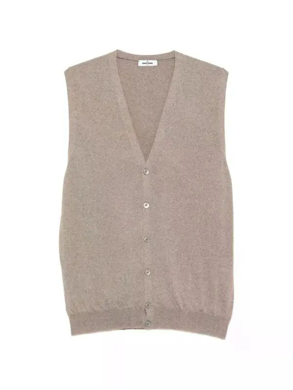 GRAN SASSO Button-up Knitted Gilet - Brown