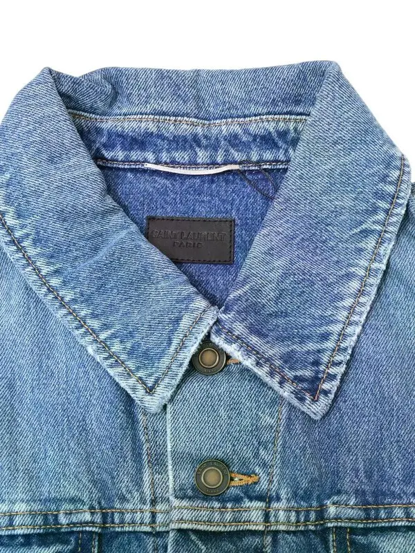 Saint Laurent Washed Distressed Denim Jacket