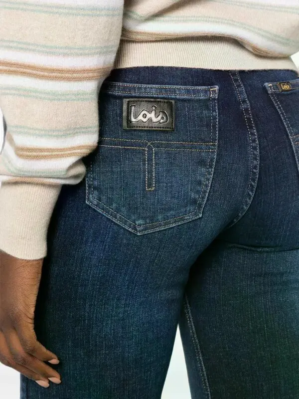 LOIS Logo-patch Wide-leg Jeans