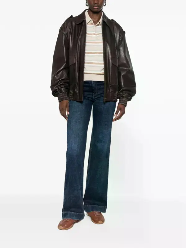 LOIS Logo-patch Wide-leg Jeans - Blue