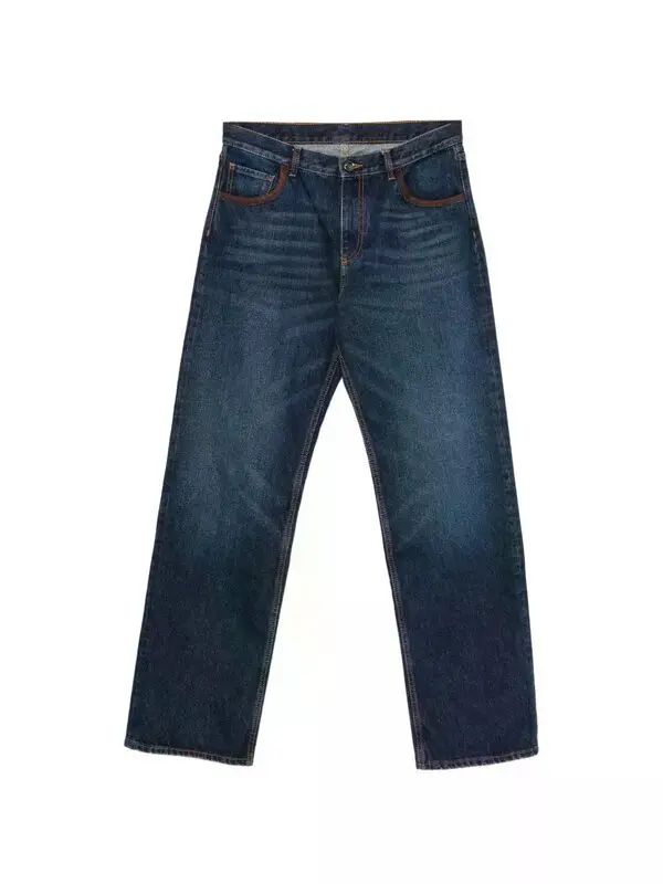 Etro Logo-patch Straight-leg Jeans - Blue