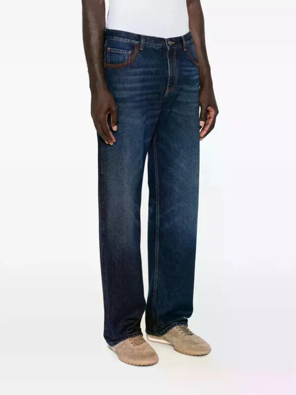 Etro Logo-patch Straight-leg Jeans