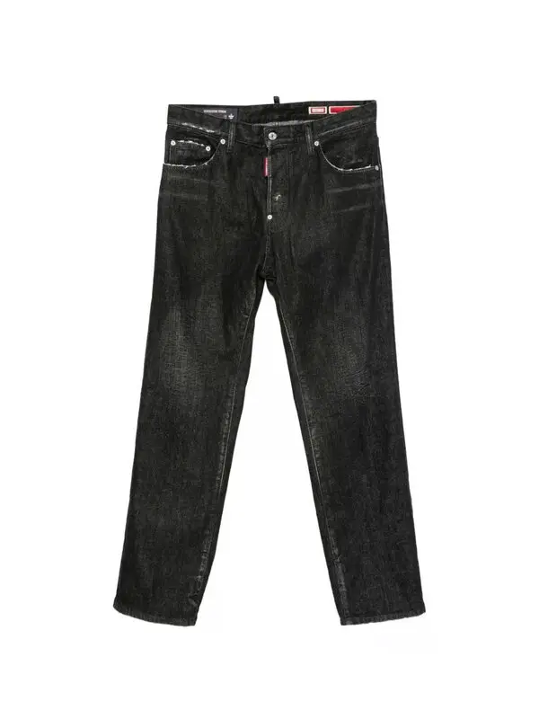 Dsquared2 Distressed Logo-patch Jeans - Black