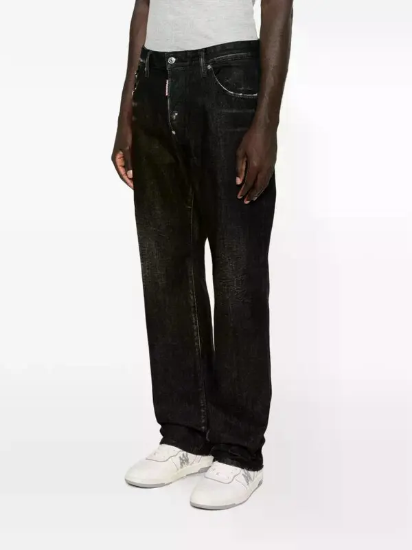 Dsquared2 Distressed Logo-patch Jeans - Black