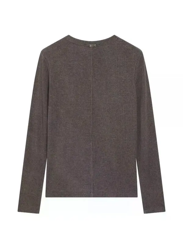 Max Mara Ribbed-knit Long-sleeve T-shirt - Brown