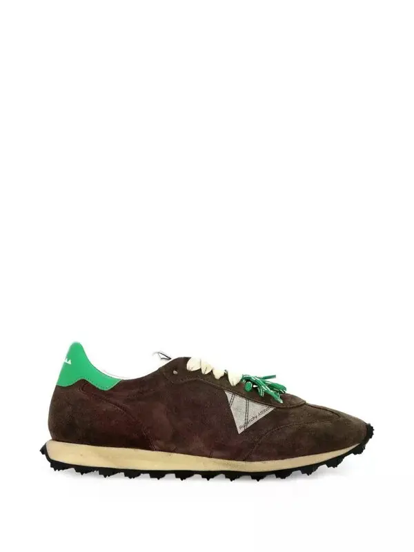 RUN OF Suede Lace-up Sneakers - Brown