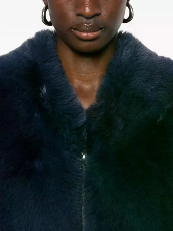 THE FRANKIE SHOP Faux-fur Zip-up Coat - Blue