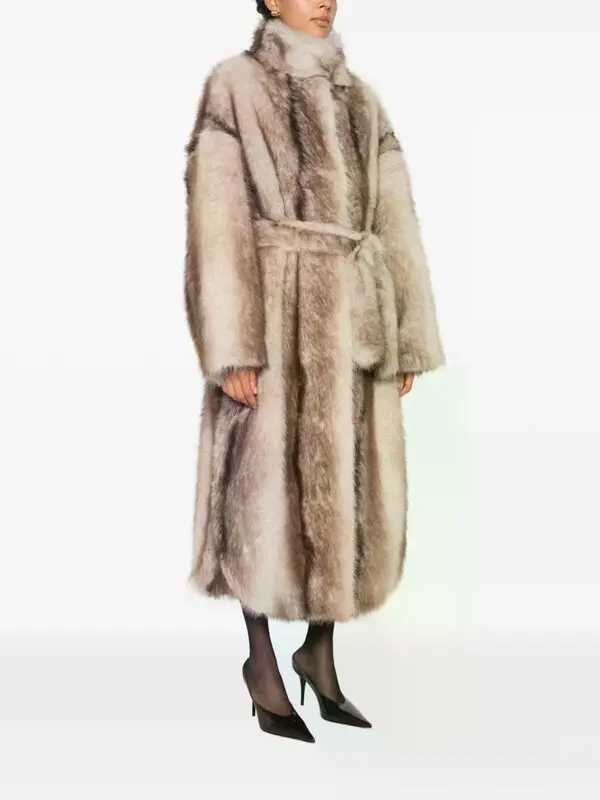 THE FRANKIE SHOP Faux-fur Belted Coat