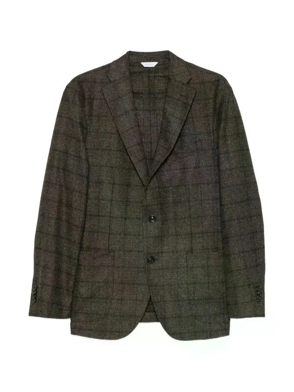 Boglioli Check-pattern Wool Jacket - Brown