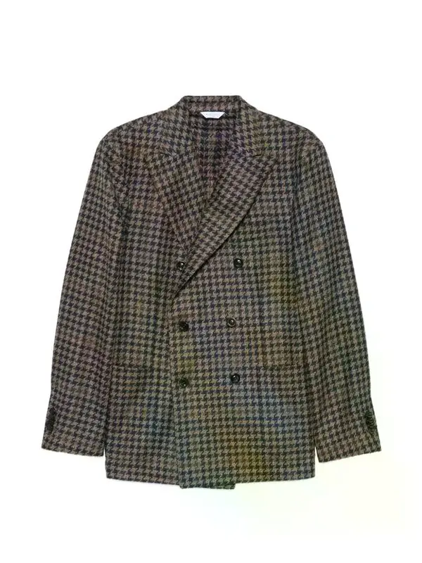 Boglioli Houndstooth Double-breasted Jacket - Brown