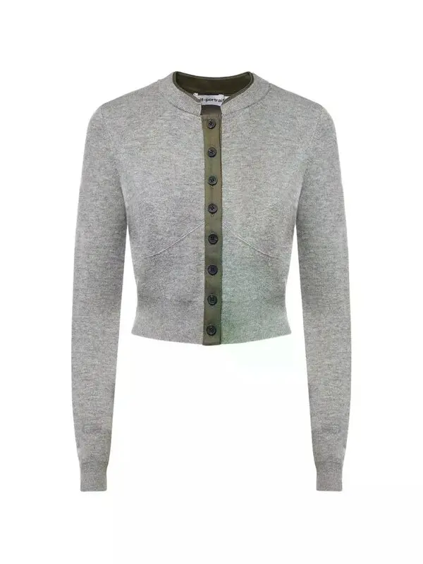 SELF-PORTRAIT Contrast Placket Cardigan