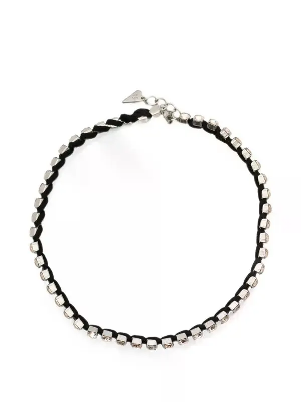 FORTE_FORTE Crystal-embellished Braided Necklace