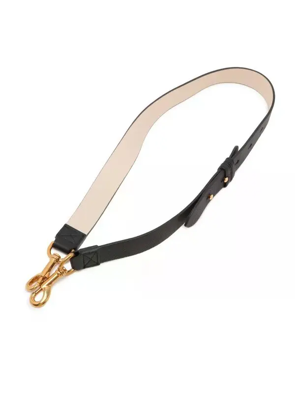 Burberry Grained Calfskin Embroidered Equestrian Knight Marais Belt Bag Satchel - Black