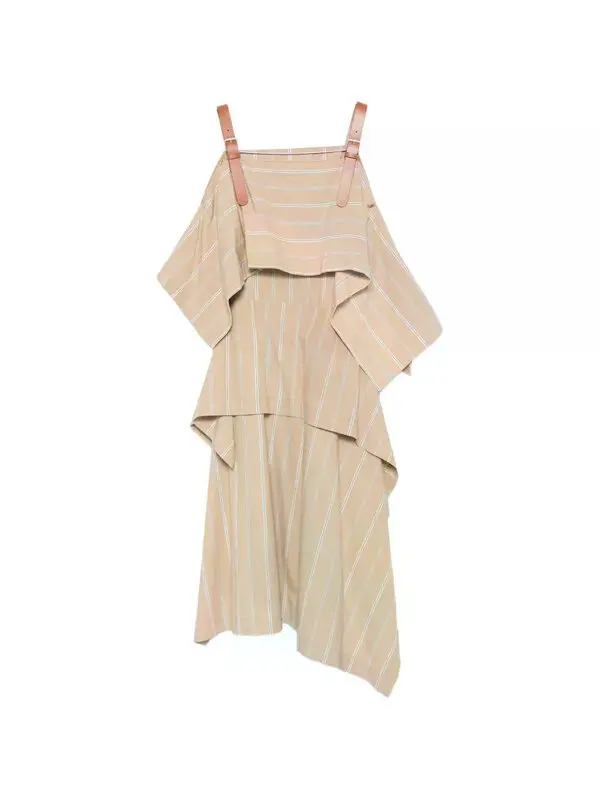 Moschino Striped Buckled-strap Maxi Dress - Neutrals