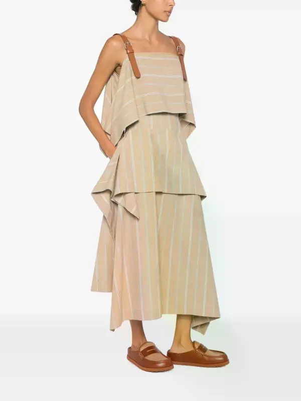 Moschino Striped Buckled-strap Maxi Dress