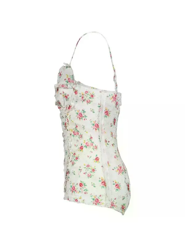 SHUSHU/TONG Floral-print Ruffled Bodysuit