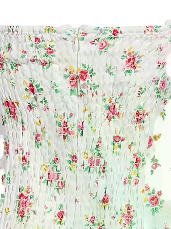 SHUSHU/TONG Floral-print Ruffled Bodysuit