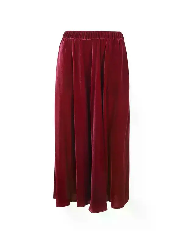 Aspesi Velvet-effect Pleated Maxi Skirt - Red