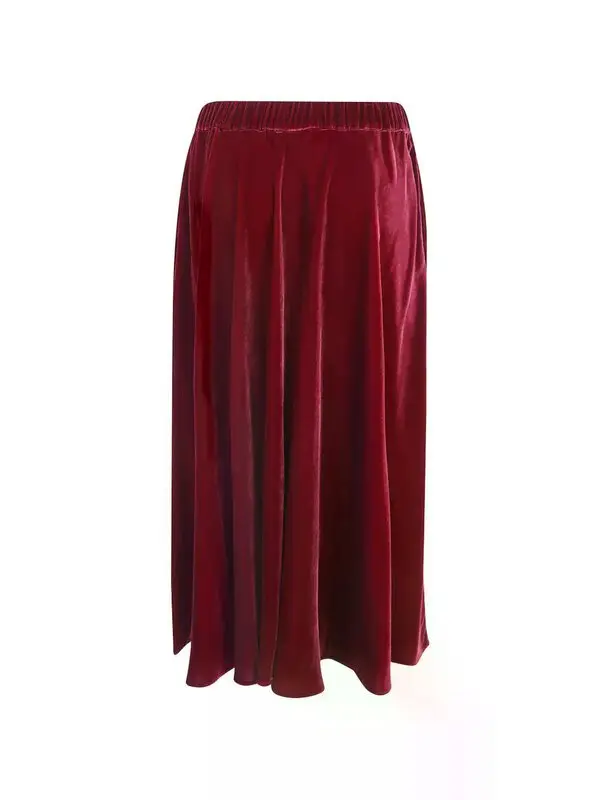 Aspesi Velvet-effect Pleated Maxi Skirt - Red