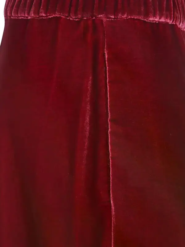 Aspesi Velvet-effect Pleated Maxi Skirt - Red