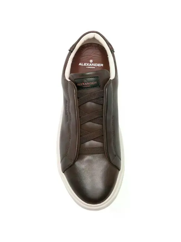 ALEXANDER SMITH Slip-on Logo-debossed Leather Sneakers