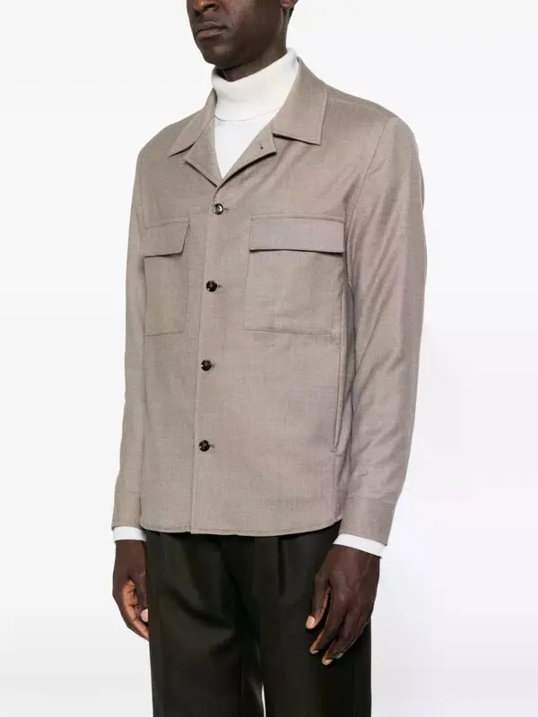 BRIGLIA 1949 John Flap-pocket Button-up Shirt Jacket
