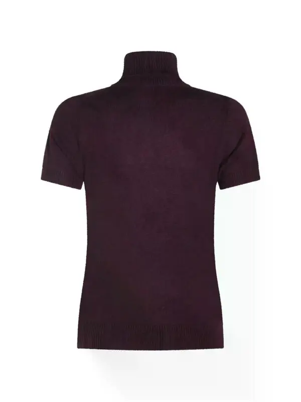 ALLUDE Short-sleeve Roll-neck Sweater