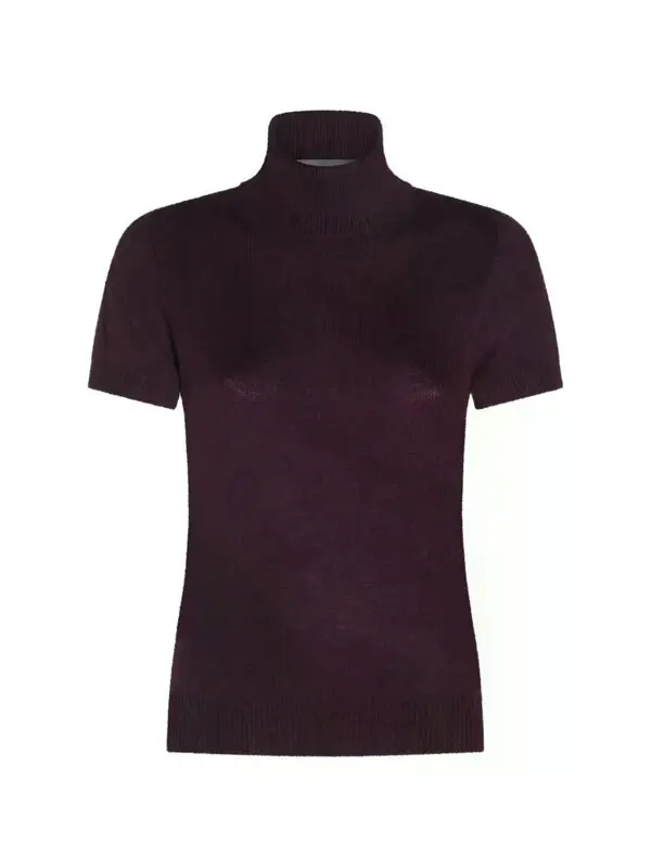 ALLUDE Short-sleeve Roll-neck Sweater