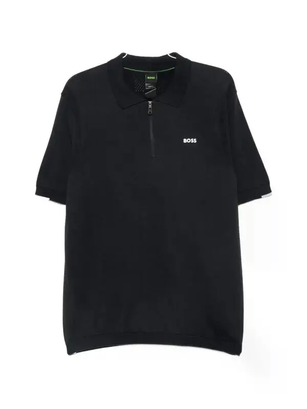 BOSS Zip-fastening Logo-print Polo Shirt