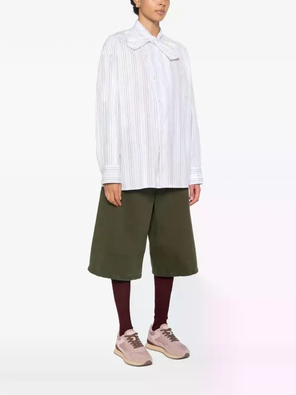 Plan C Striped Pussy-bow Shirt