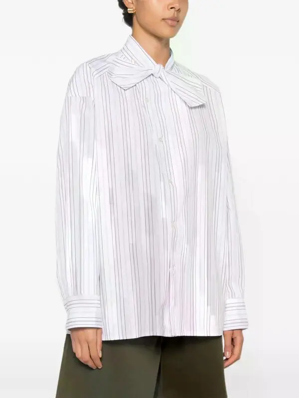 Plan C Striped Pussy-bow Shirt