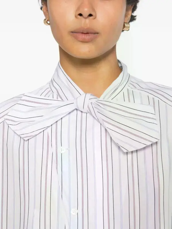 Plan C Striped Pussy-bow Shirt