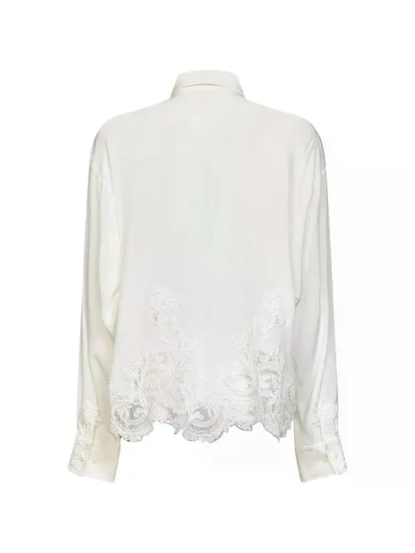 Ermanno Scervino Lace-trimmed Silk Shirt