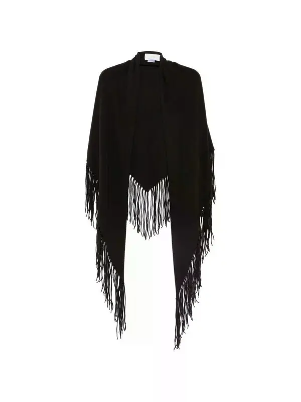 VANISE Fringe-trim Cashmere Cape - Brown