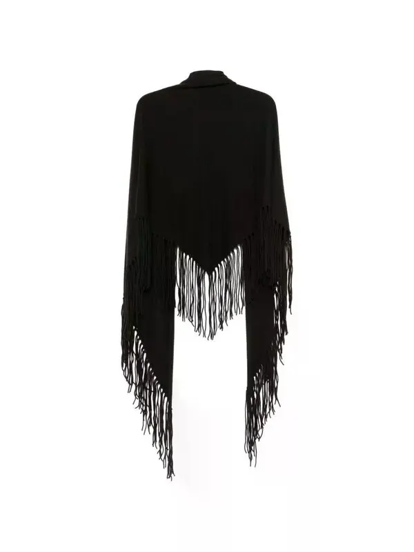 VANISE Fringe-trim Cashmere Cape - Brown