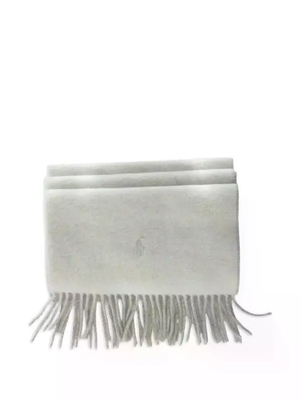 Polo Ralph Lauren Logo-embroidered Fringed Scarf - Neutrals