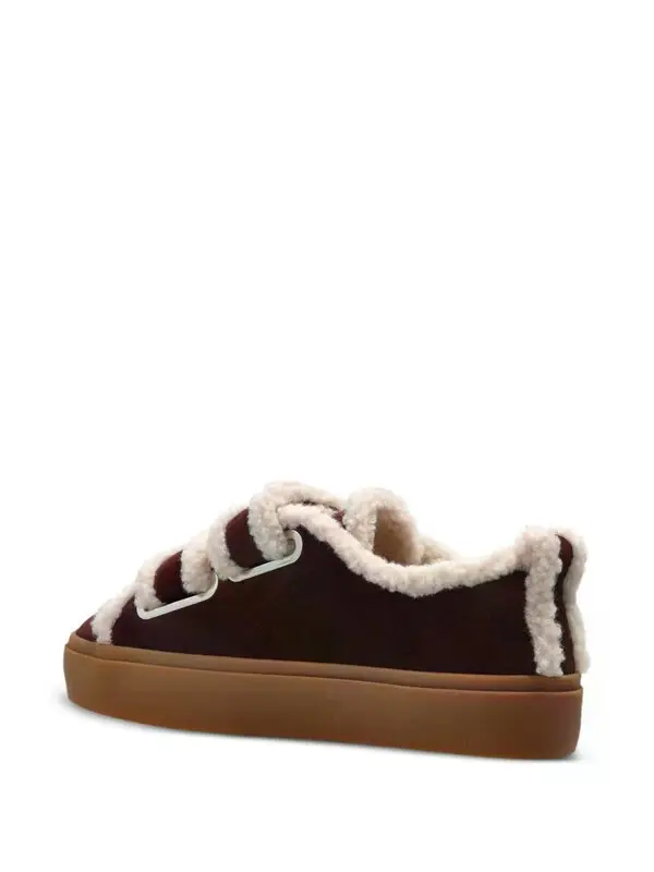 Inuikii Shearling Trim Touch-strap Low Top Sneakers