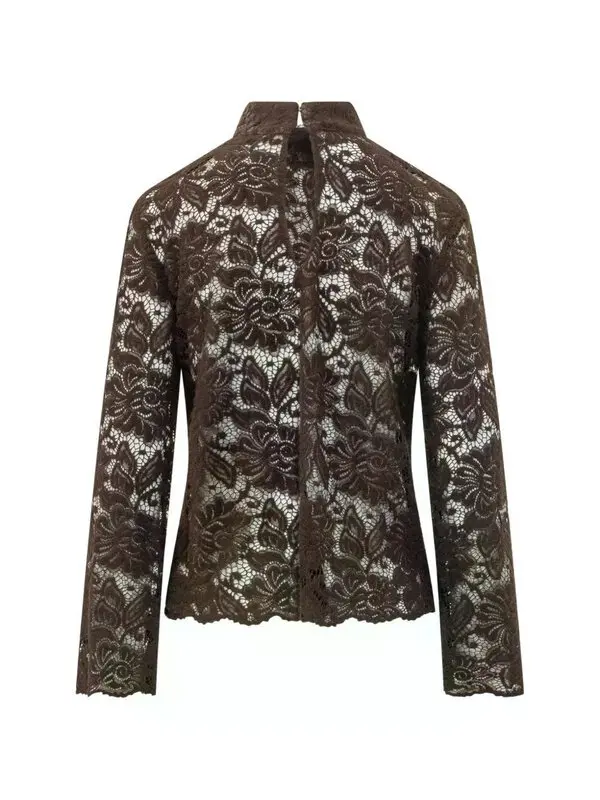 LE SULLY STUDIO Floral-lace High-neck Blouse