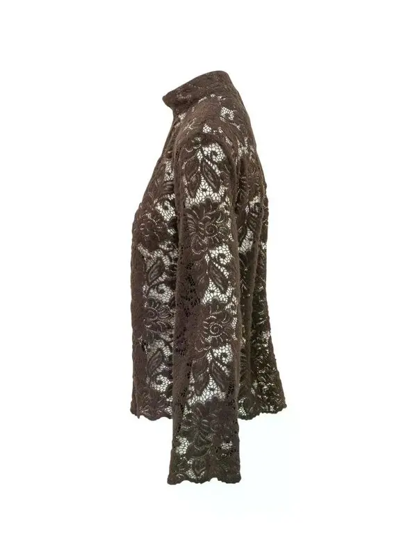 LE SULLY STUDIO Floral-lace High-neck Blouse